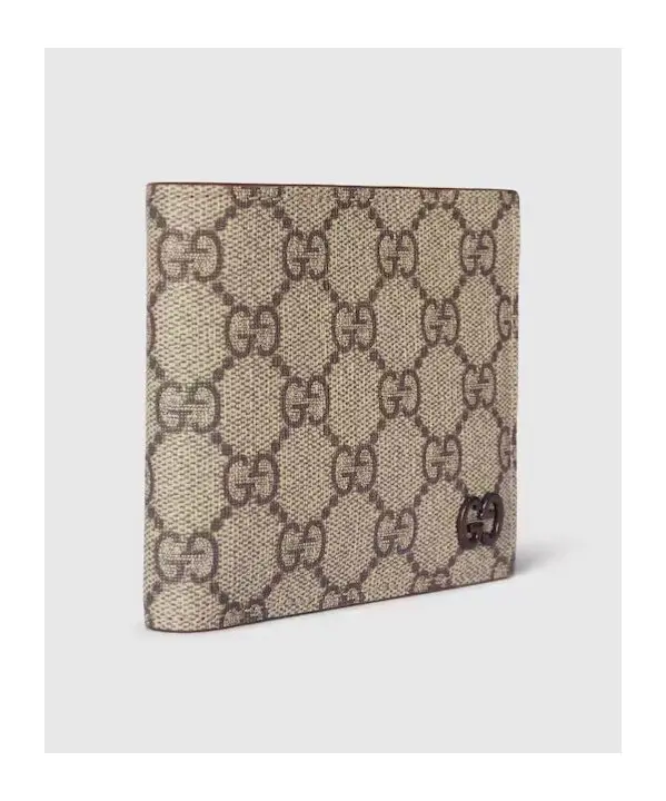 Gucci Monogrammed Bifold Wallet - Beige/ebony