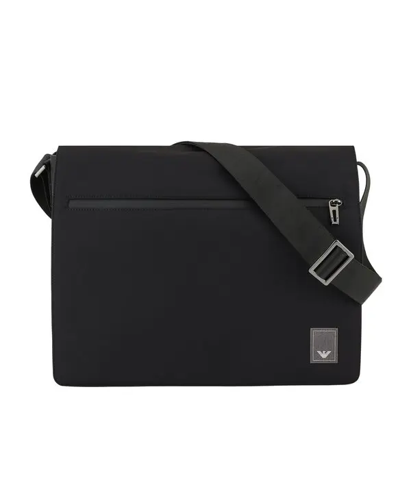 Emporio Armani Shoulder Bag With Logo Patch - Black