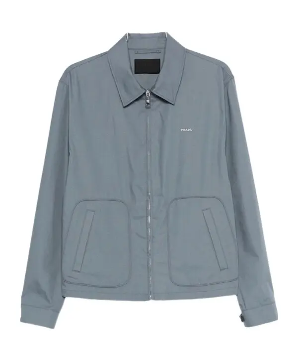 Prada Technical Cotton Zipper Blouson Jacket - Gray