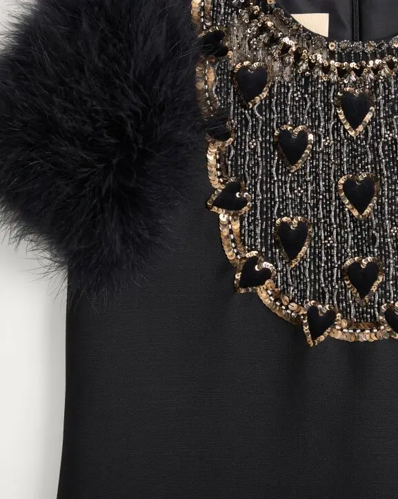 Valentino Garavani Embroidered Hearts Mini Dress