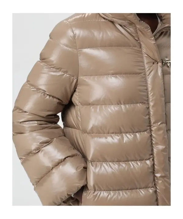 FAY Quilted Stand-collar Down Jacket - Brown