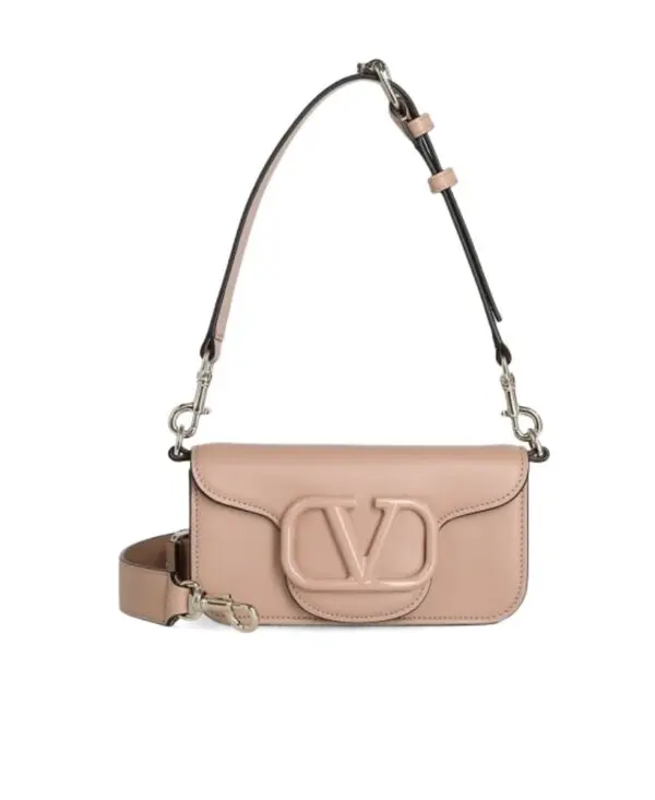Valentino Garavani Vlogo Logo Shoulder Bag - Nude
