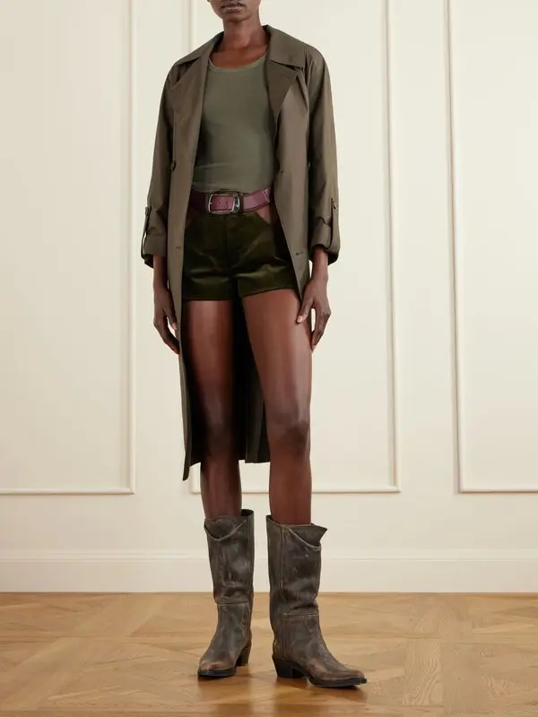 JEAN PAUL GAULTIER Openwork Cotton Corduroy Shorts