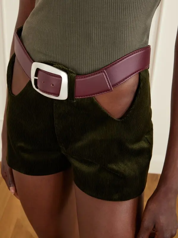 JEAN PAUL GAULTIER Openwork Cotton Corduroy Shorts