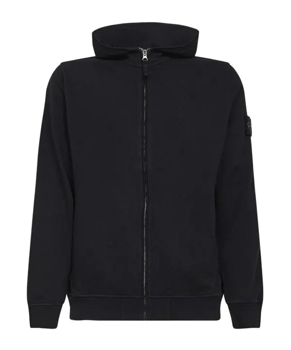 Stone Island Logo Patch Zip-up Hoodie