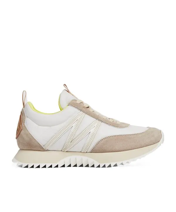 Moncler Pacey Lace-up Trainers - Beige/white