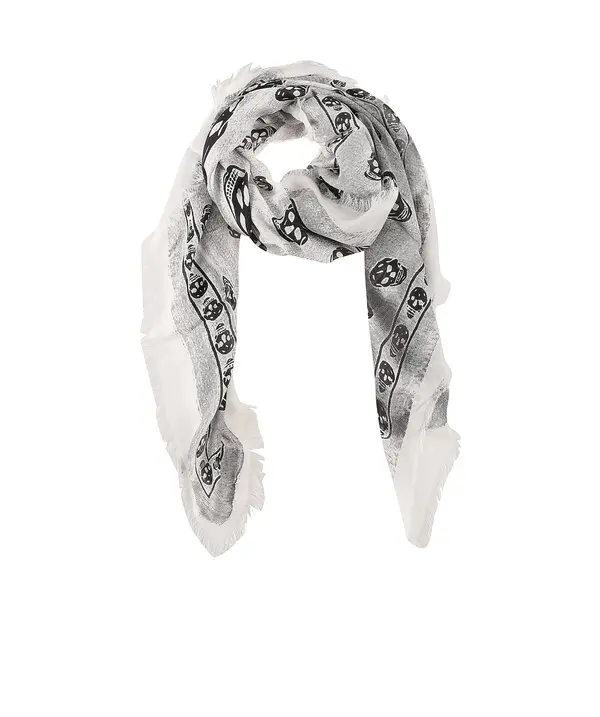 Alexander McQueen Skull Fringed Scarf - No