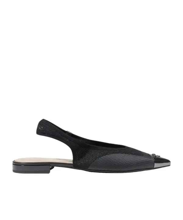 Pinko Gianira Pointed Toe Slingback Flats - Black