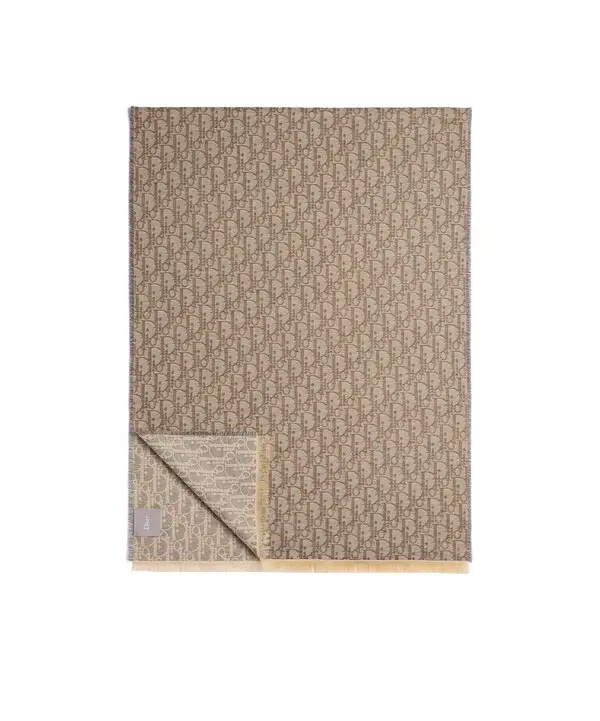 Dior Oblique Fringed Scarf - Beige
