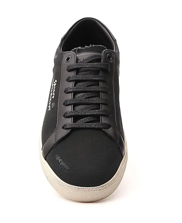 Saint Laurent Court Classic Sl/06 Embroidered Sneakers - Black