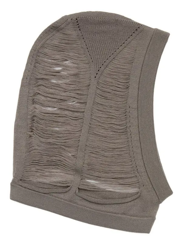 Rick Owens Cut-out Knit Balaclava - Gray