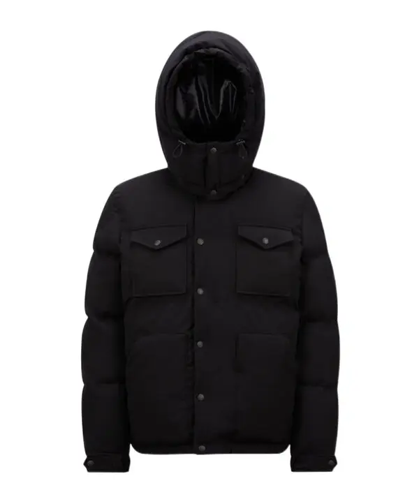 Moncler Logo Patch Hooded Down Jacket