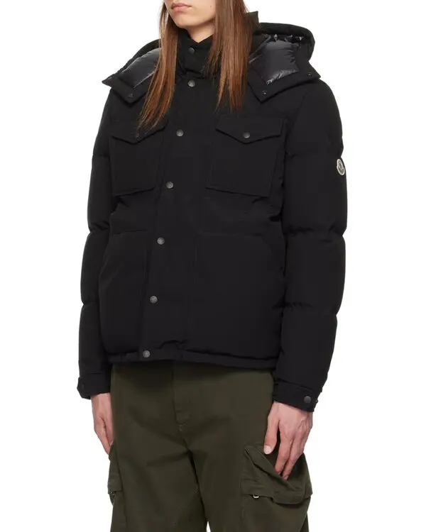 Moncler Logo Patch Hooded Down Jacket