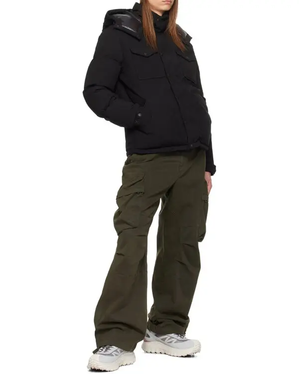 Moncler Logo Patch Hooded Down Jacket