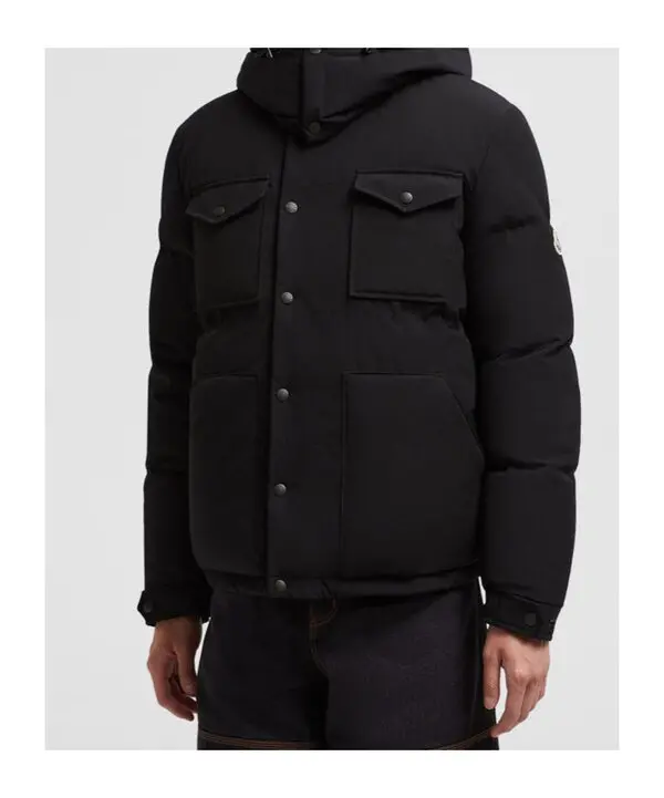 Moncler Logo Patch Hooded Down Jacket