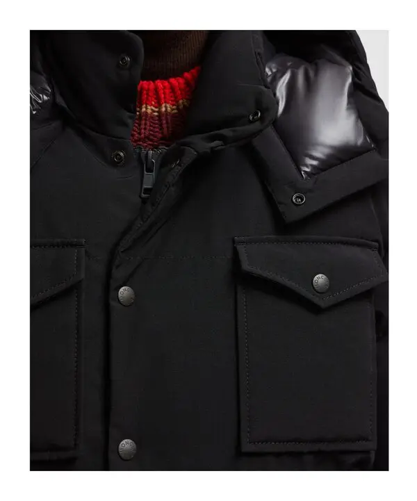 Moncler Logo Patch Hooded Down Jacket