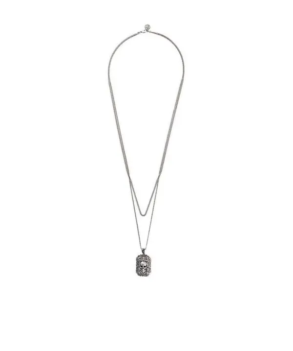 Alexander McQueen Skull Charm Necklace - Gray