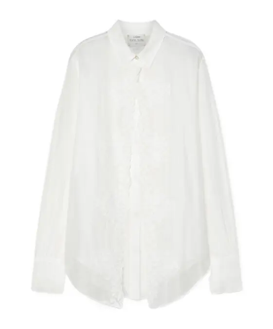 FORTE_FORTE Embroidered Silk-cotton Voile Shirt - White