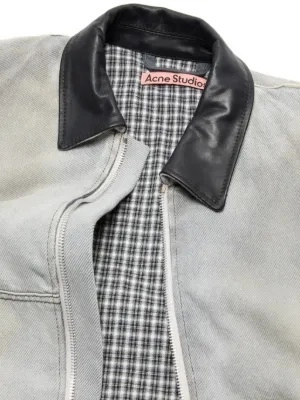Acne Studios Zip Leather-collar Denim Jacket