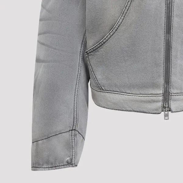 Acne Studios Zip Leather-collar Denim Jacket
