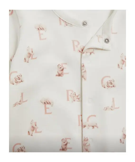 Moncler Baby All-over Patterned Crewneck Rompers And Beanie Set - White/pink