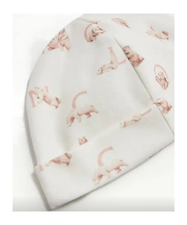 Moncler Baby All-over Patterned Crewneck Rompers And Beanie Set - White/pink