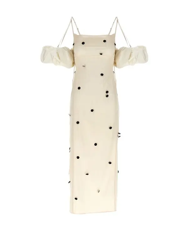 Jacquemus Strapless Dress With Bubble Sleeves - Nude