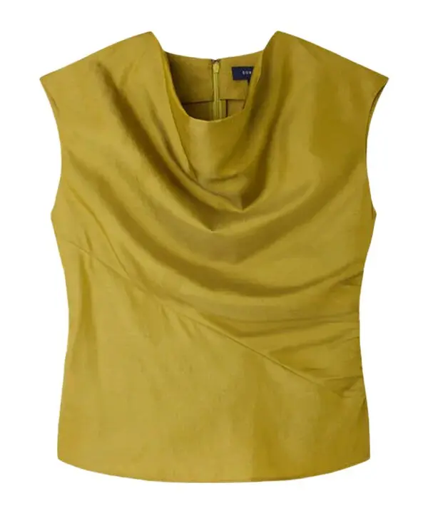 Soeur Eclat Cowl Neck Ruched Blouse