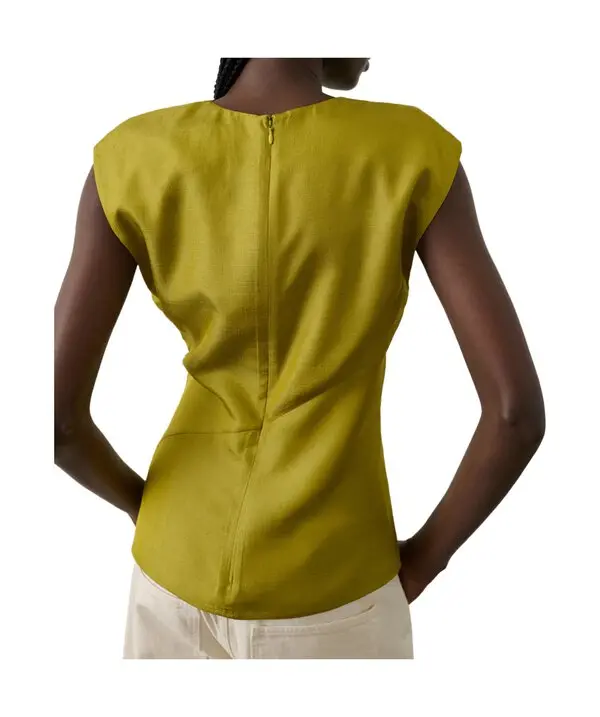 Soeur Eclat Cowl Neck Ruched Blouse