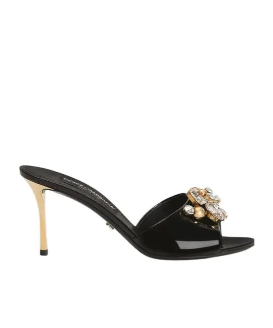 Dolce & Gabbana Embellished Open-toe Mules - Black