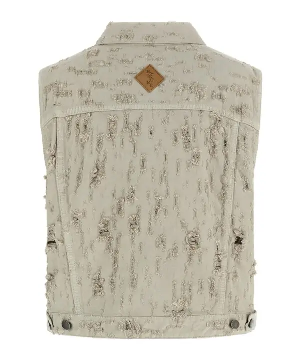 HAIKURE Ryder Bull Destroy Denim Vest - Grey