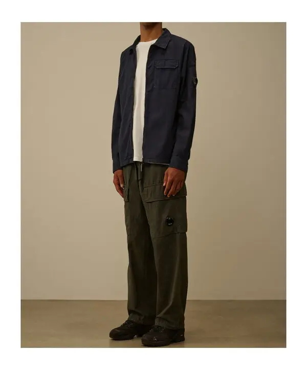 C.P. COMPANY Lens Detailed Zipped Shirt - Black