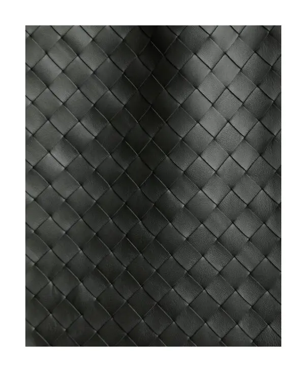 Bottega Veneta Intrecciato Leather Pencil Skirt - Black