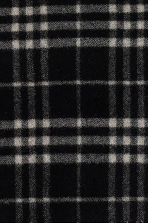 Burberry Checked Reversible Fringed Edge Scarf - Black