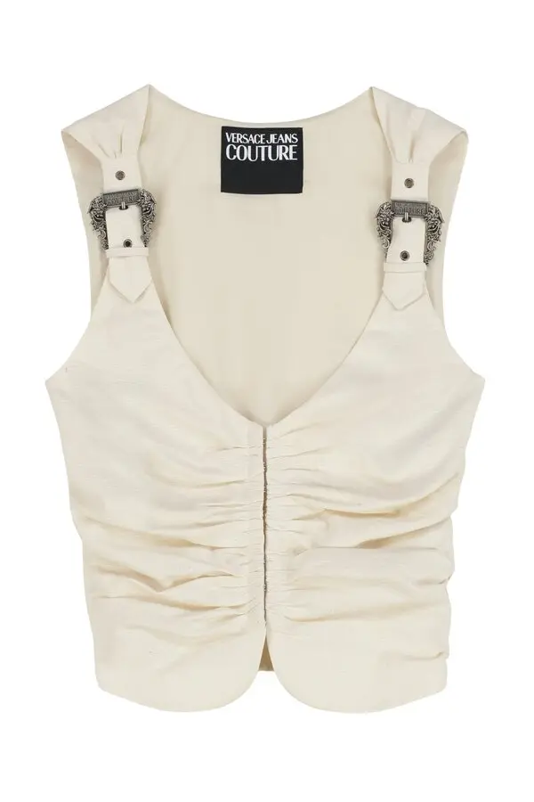 Versace Gathered Top - White