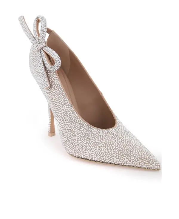 Valentino Garavani Pointed High Heels With Crystal Embellishments And Bow Detailing