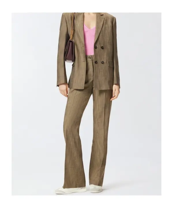 Pinko High-rise Flared Suit Trousers - Brown
