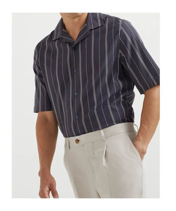 Brunello Cucinelli Striped Short-sleeved Shirt