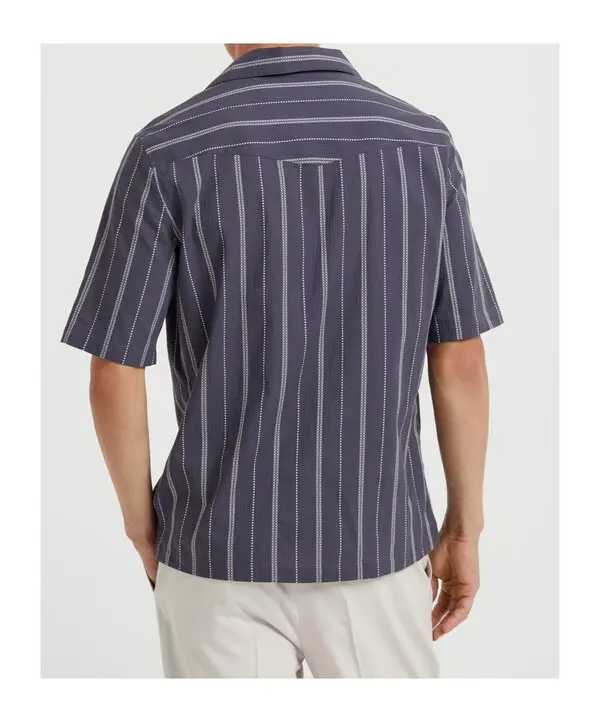 Brunello Cucinelli Striped Short-sleeved Shirt