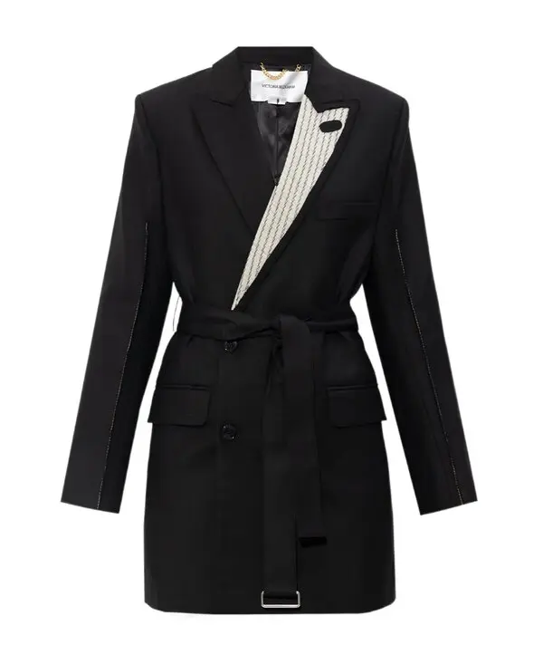 Victoria Beckham Double-breasted Lapel Mini Dress - Black