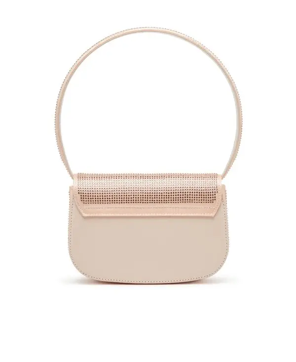 DIESEL® 1dr Embellished Leather Shoulder Bag - Nude
