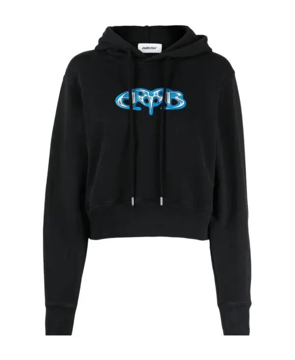 AMBUSH Logo-print Cotton Hoodie - Black