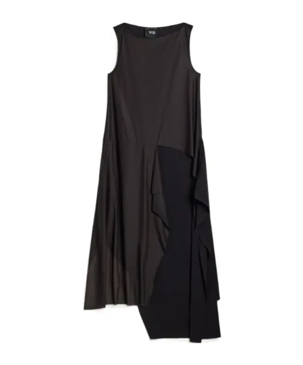 Y3 Asymmetrical Mesh Dress