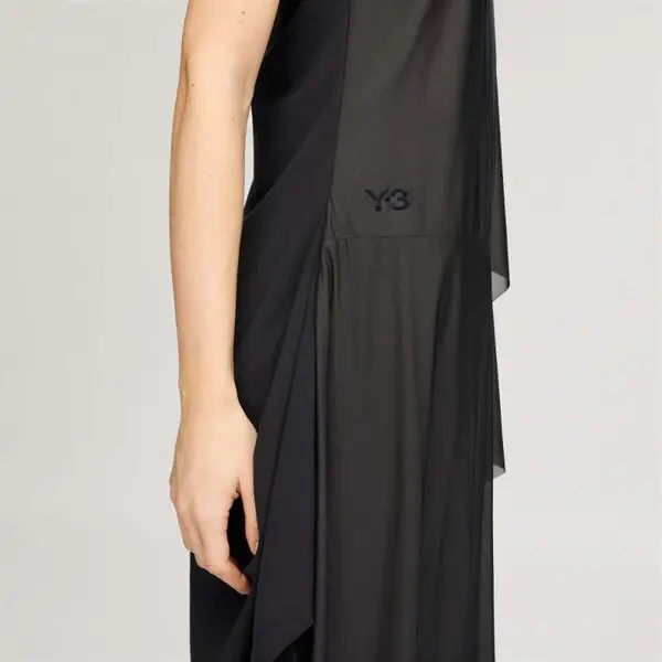 Y3 Asymmetrical Mesh Dress