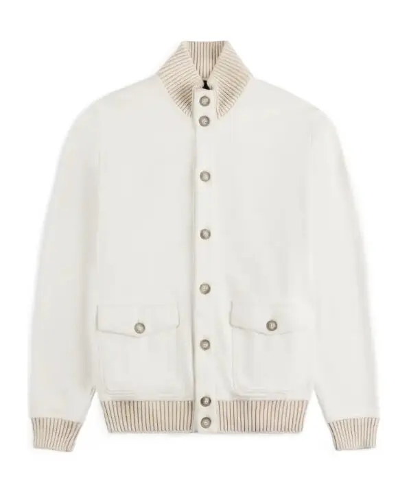 FAY Ribbed Collar Jacket - White