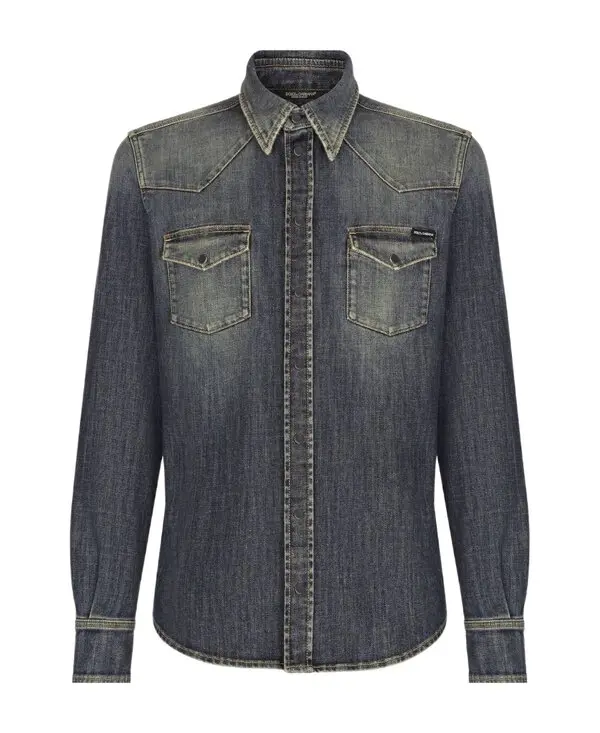 Dolce & Gabbana Dolce Gabbana Collared Button-up Denim Shirt