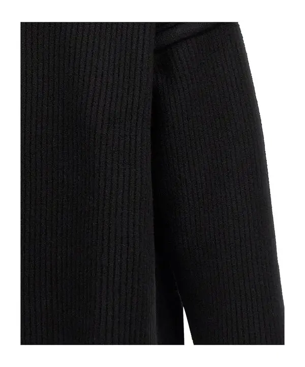 JIL SANDER Geometric Neckline Knitted Jumper - Black