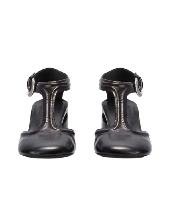 JIL SANDER Mary Jane Buckled Pumps With T-bar Strap