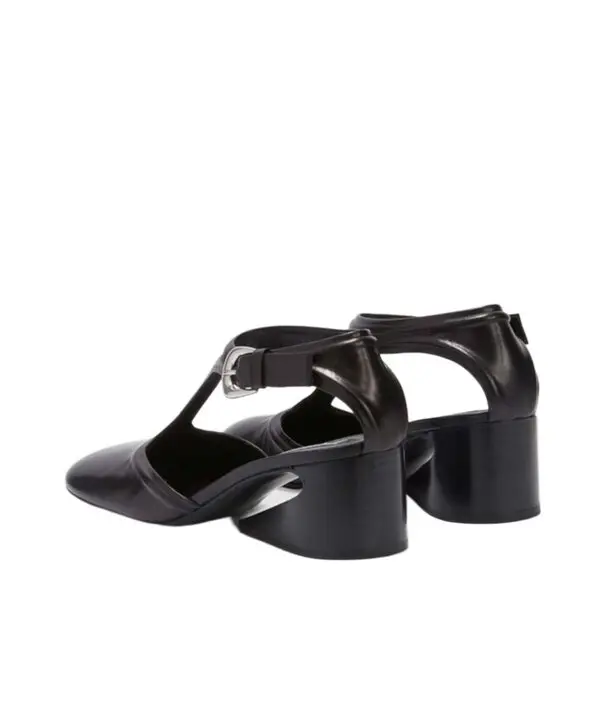 JIL SANDER Mary Jane Buckled Pumps With T-bar Strap