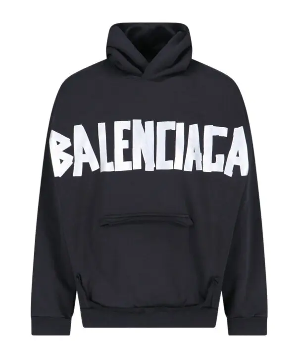 Balenciaga Vintage Effect Logo Hoodie
